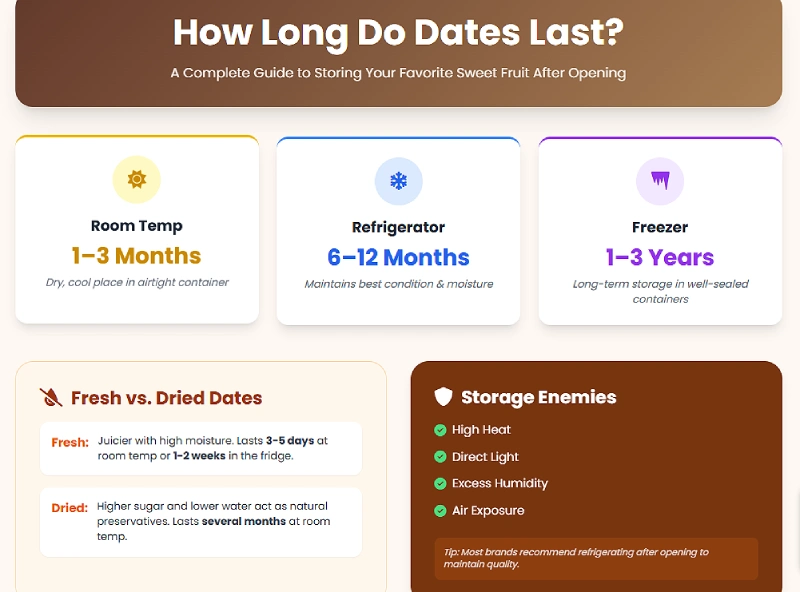 How Long Do Dates Last Once Opened at Room Temperature?